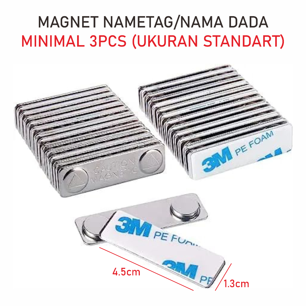 Jual MAGNET NAMA DADA/NAMETAG DOUBLE TAPE 3M KUAT/MINIMAL 3PCS | Shopee ...