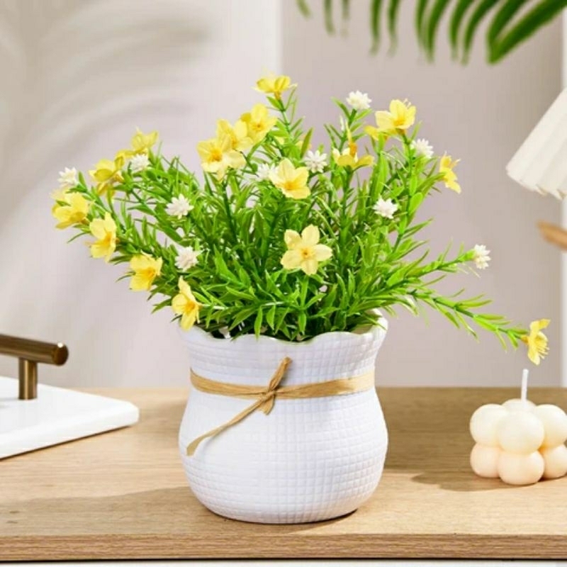 Jual Greenleaf pot bunga minimalis untuk meja dan ruangan | Shopee ...