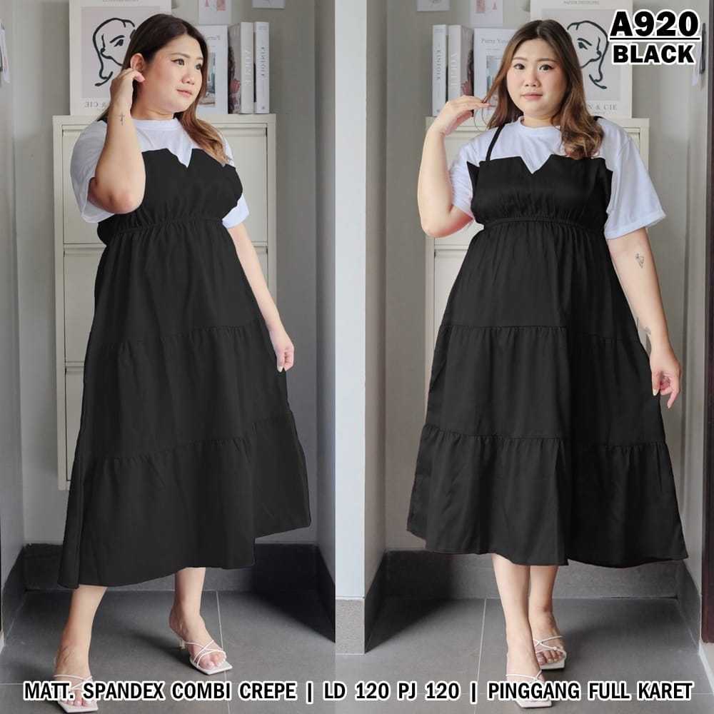 Jual ZRS Dress Debora Big Size XXXL Ld 120 cm P 115 cm B 277 gr Mosscrepe Viscose Combine ...