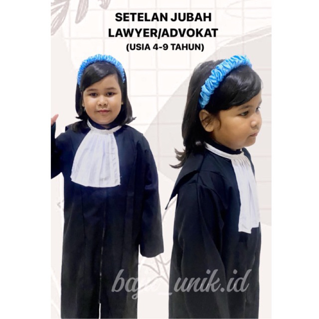 Jual JUBAH LAWYER ANAK/BAJU PENGACARA ANAK TK SD/BAJU LAWYER ANAK TK SD ...
