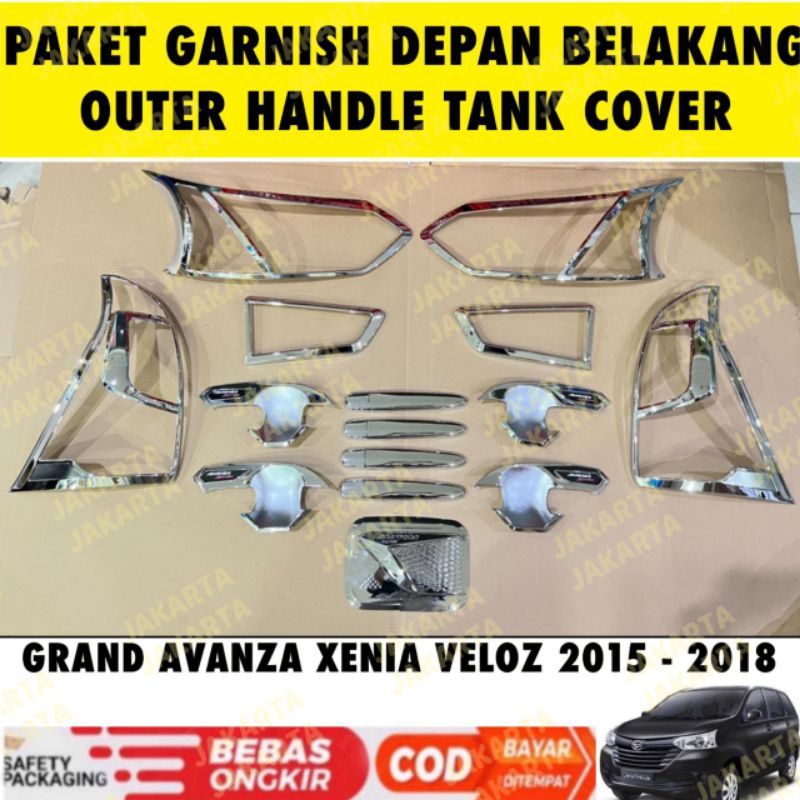 Jual Paket Garnish Depan Belakang Outer Handle Tank Cover Grand All New Avanza Xenia Veloz 2015 ...