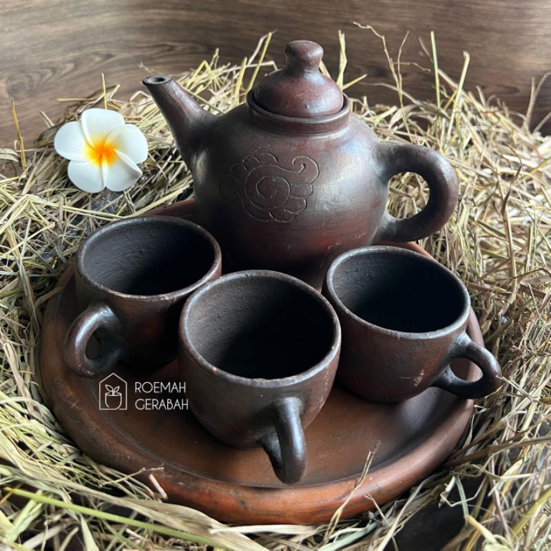 Jual TEKO POCI SET 750ml GERABAH BAYAT TANAH LIAT | Shopee Indonesia