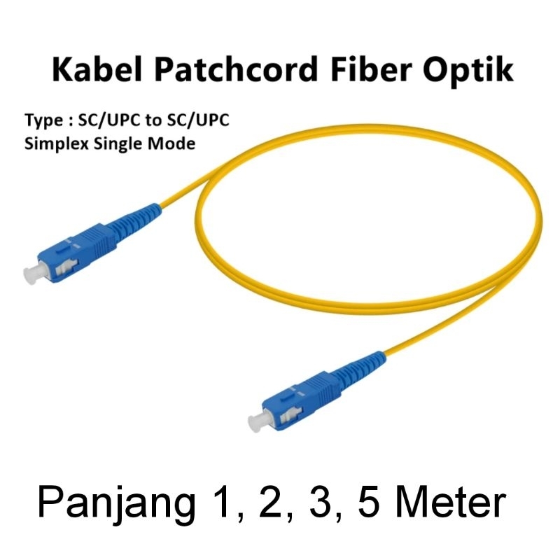 Jual Patch Cord SC UPC Kabel Fiber Optic Single Mode 1M, 2M, 3M, 5M Harga 1PCS patchcord ...
