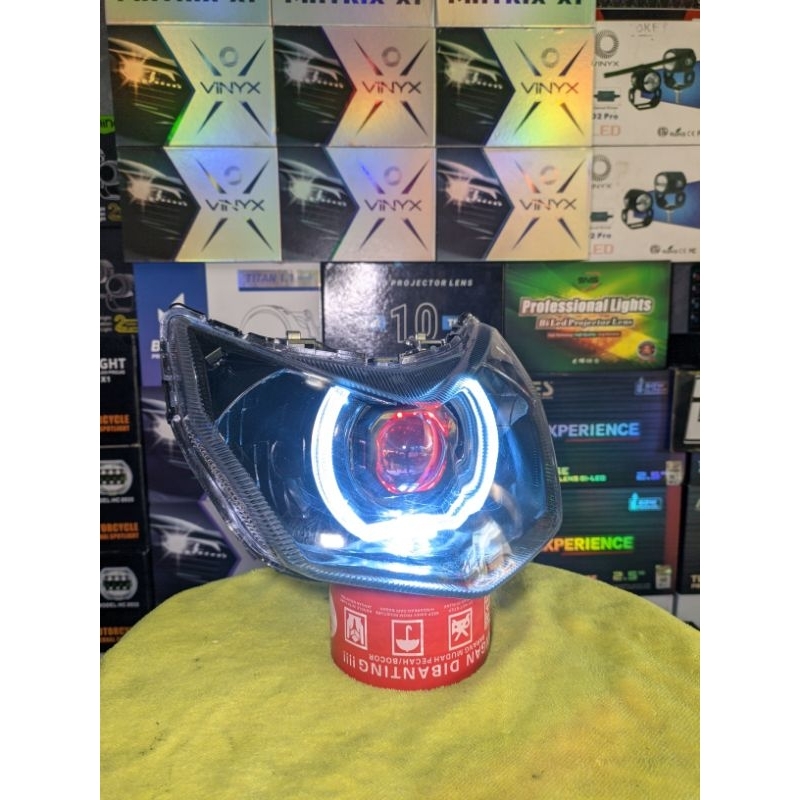 Jual HEADLAMP BILED MATRIX X1 VINYX + SHROUD BMW 2,5 INCH untuk SUPRA X ...