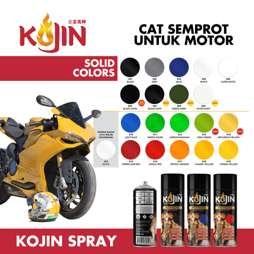 Jual Cat Semprot KOJIN Aerosol Spray Paint - Warna Solid 400ml Black ...