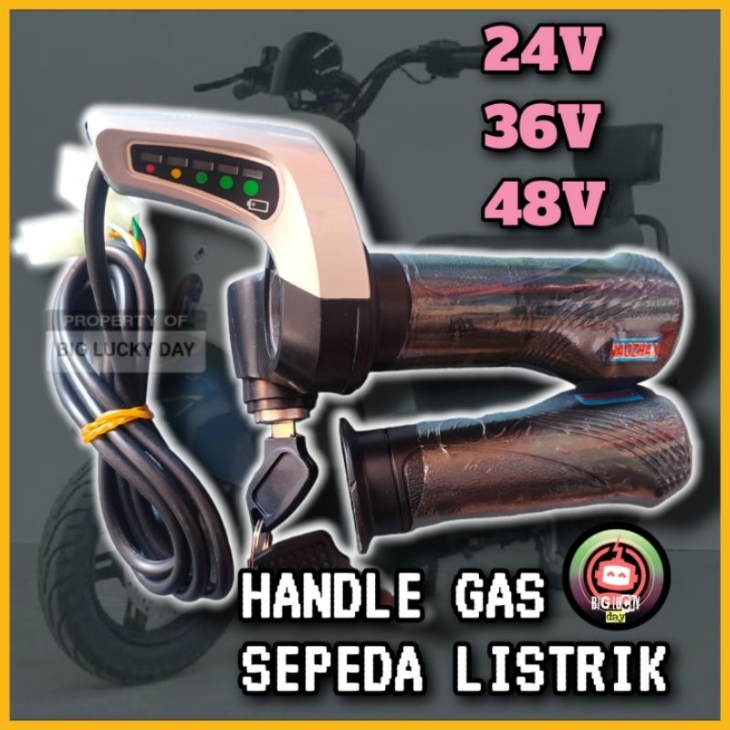 Jual HANDLE GAS SEPEDA LISTRIK UNIVERSAL 24V 36V 48V MERK HAOZHAN ...