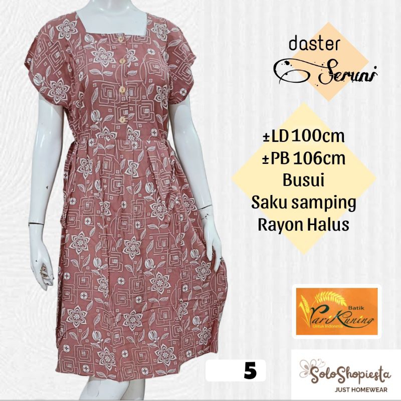 Jual Daster Chibi Seruni LD 100 Batik Pari Kuning Homedress Rayon ...