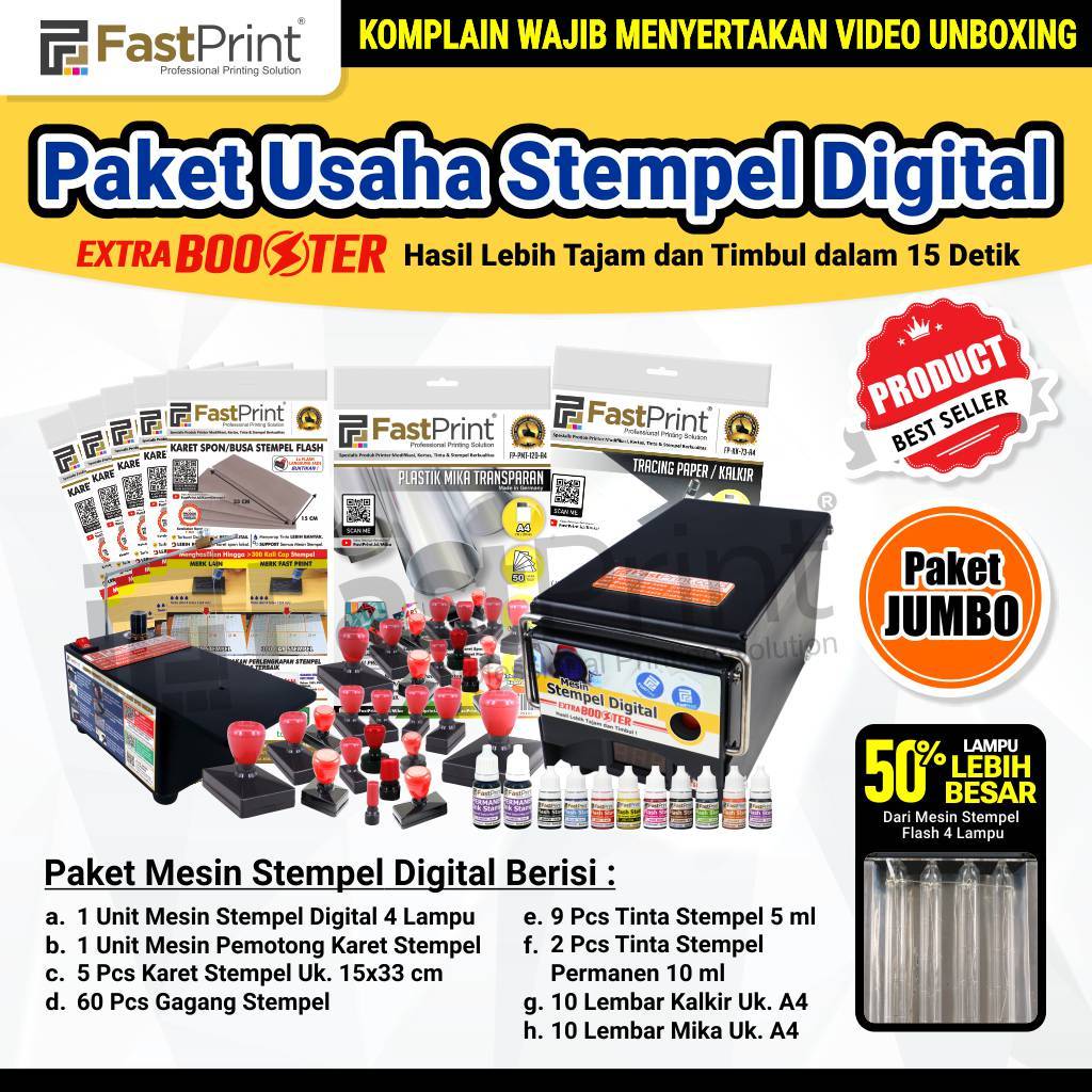 Jual Paket Jumbo Mesin Stempel Digital Warna 4 Lampu Lengkap | Shopee Indonesia