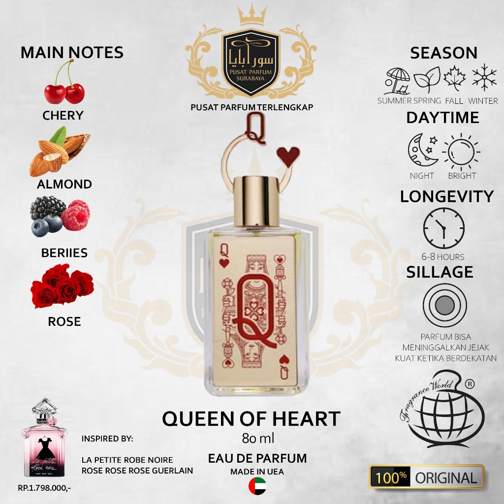 Jual Queen Of Heart Fragrance World Perfumes Premium Parfum Pria/Wanita ...