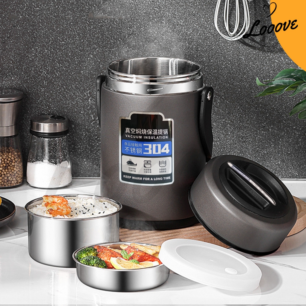 Jual Thermal Lunch Box Stainless 304 Termos/Tempat/Bekal Makan 3 Lapis ...