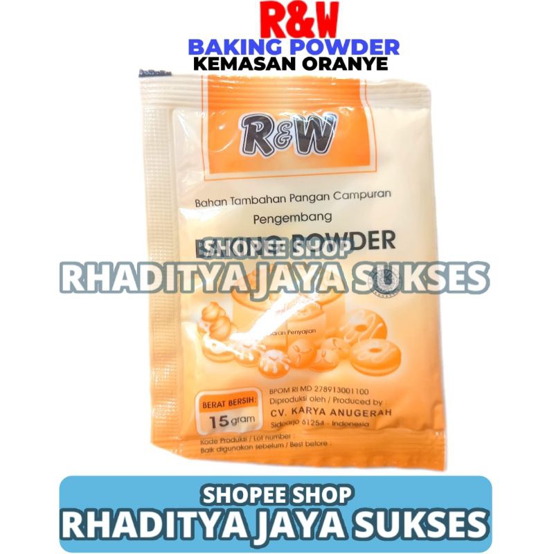 Jual Rajawali R&W RW Baking Powder Kemasan Oranye 15g | Shopee Indonesia