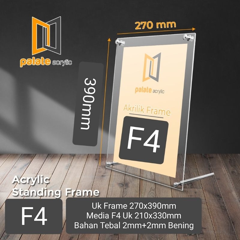 Jual Acrylic Standing Frame F4 / Akrilik Frame / Display Meja 2MM+2MM ...