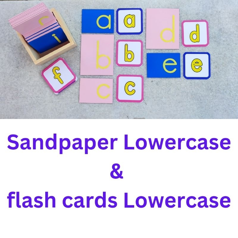 Jual Sandpaper Letters Lowercase Combo Flash Cards Lowercase Montessori ...