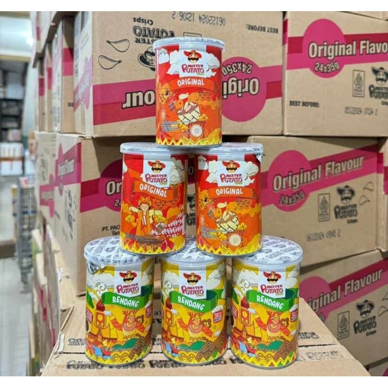 Jual Mister Potato Crisps Original & Rendang Kaleng 35 g | Shopee Indonesia