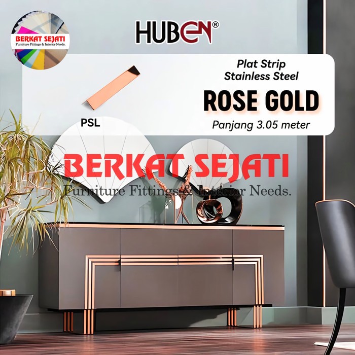 Jual ROSE GOLD L (30 x 30 mm) List Lis Siku Plat Strip Stainless Steel ...