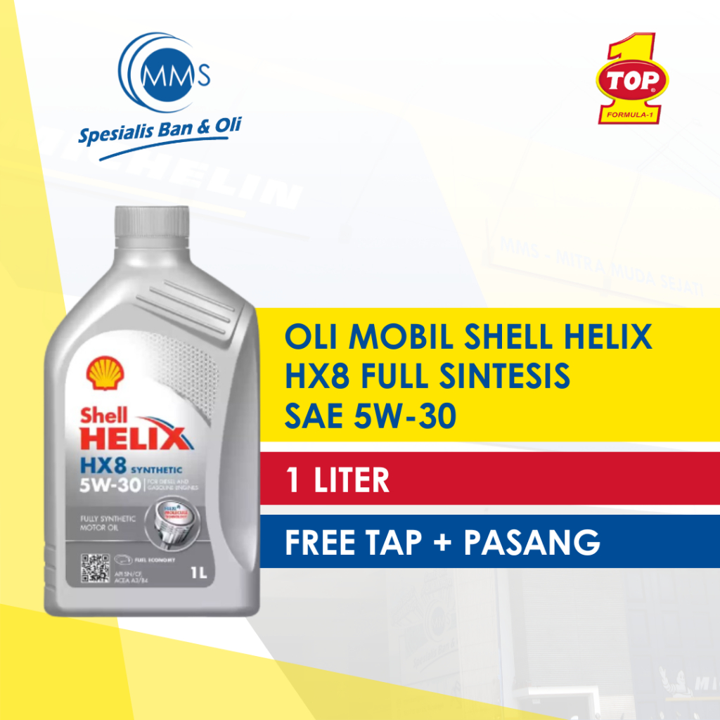 Jual Oli Mobil Full Sintesis SHELL HELIX HX8 SAE 5W-30 1 Liter | Shopee ...