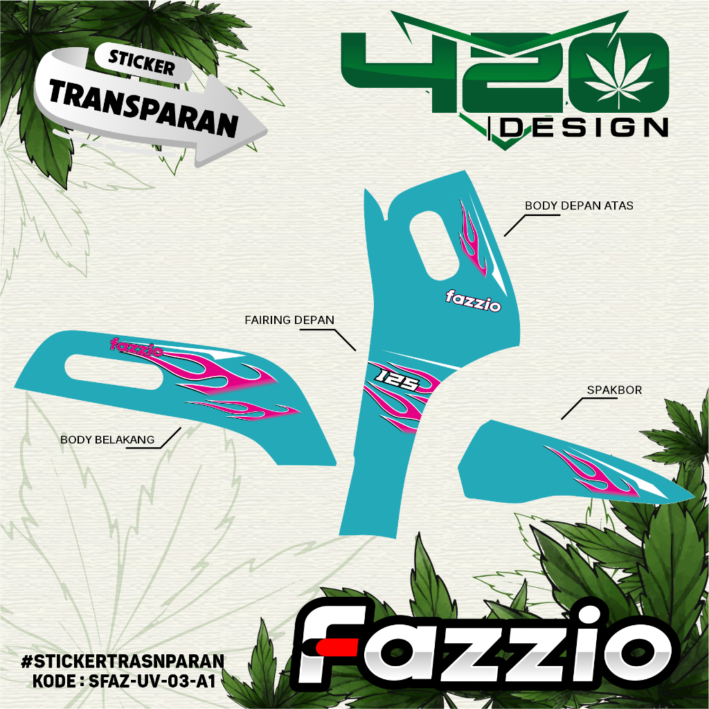 Jual Striping TRANSPARAN YAMAHA FAZIO NEW Variasi Stiker Sticker list ...