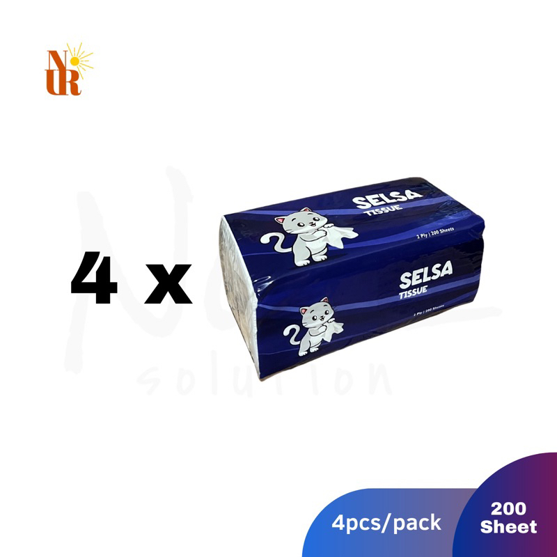Jual [Isi 4] Selsa Facial Tissue 200 Sheet | Shopee Indonesia