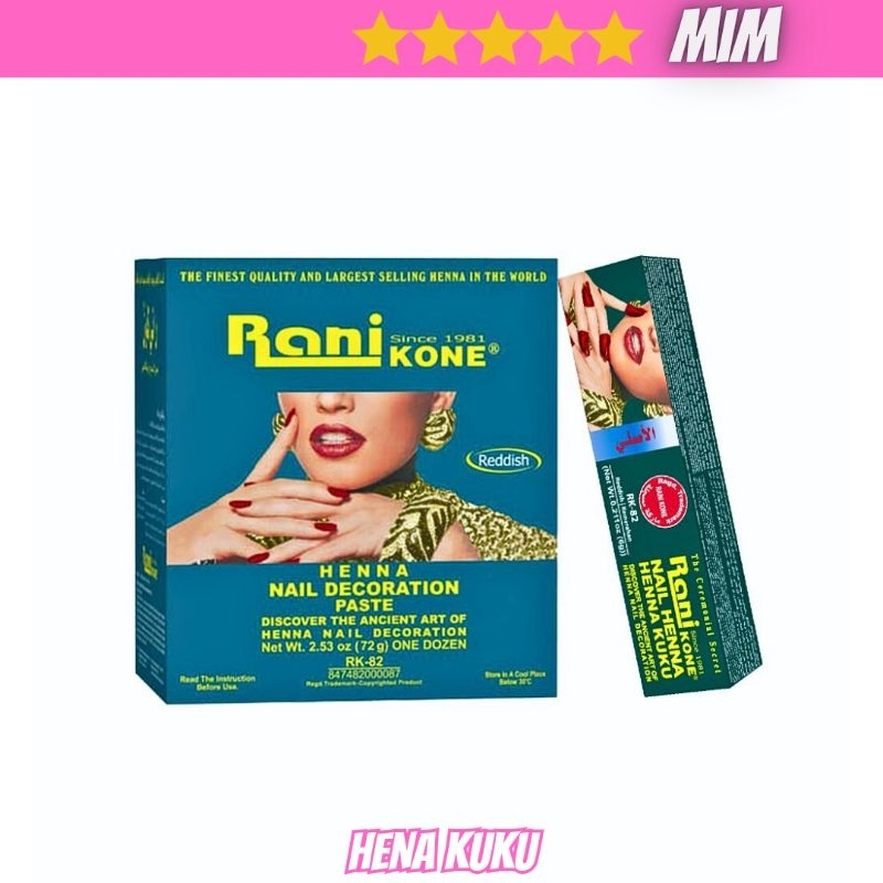 Jual HENA / PACAR KUKU / INAI RANI KONE 6 gr KEMERAHAN (MIM OFFICIAL ...