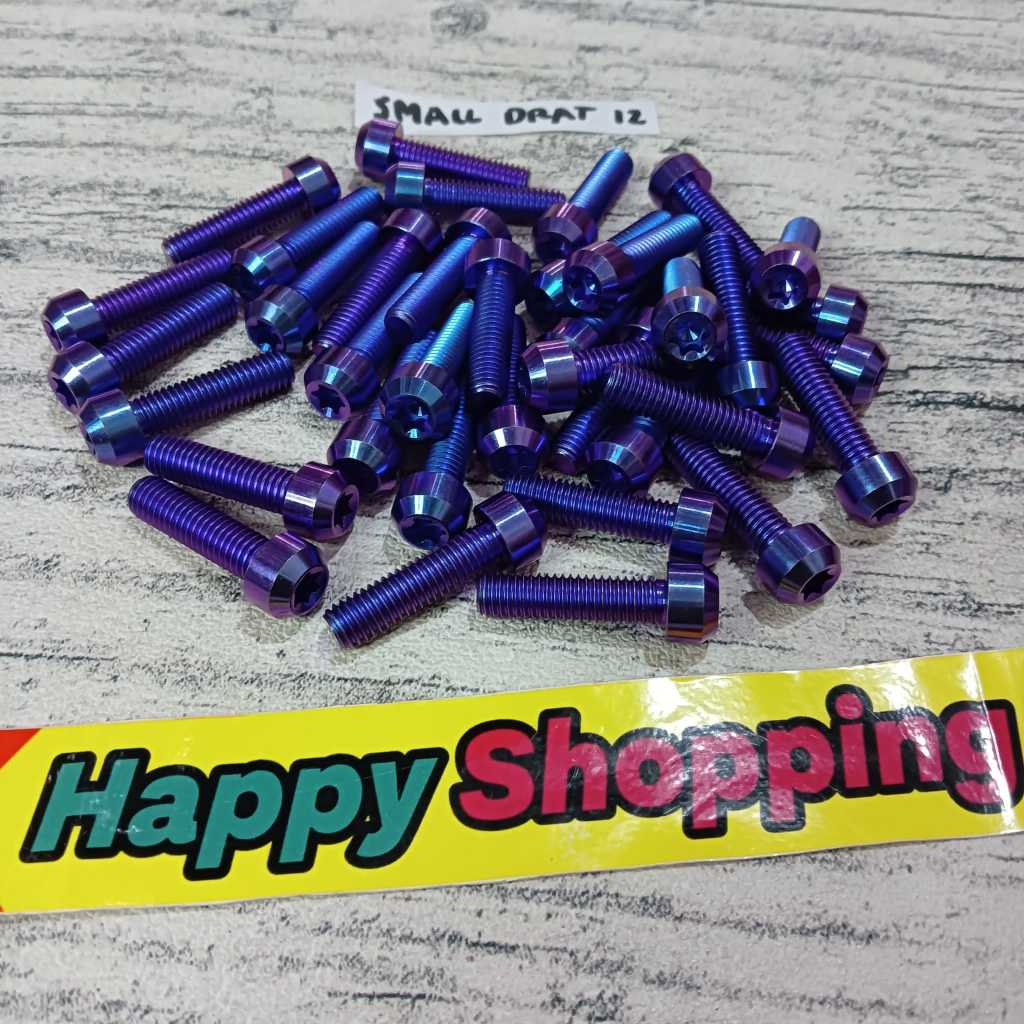 Jual Baut Titanium GR5 Small Head Drat 12 atau M8 Original viet / Baut Titanium Small Drat 12 M8 ...