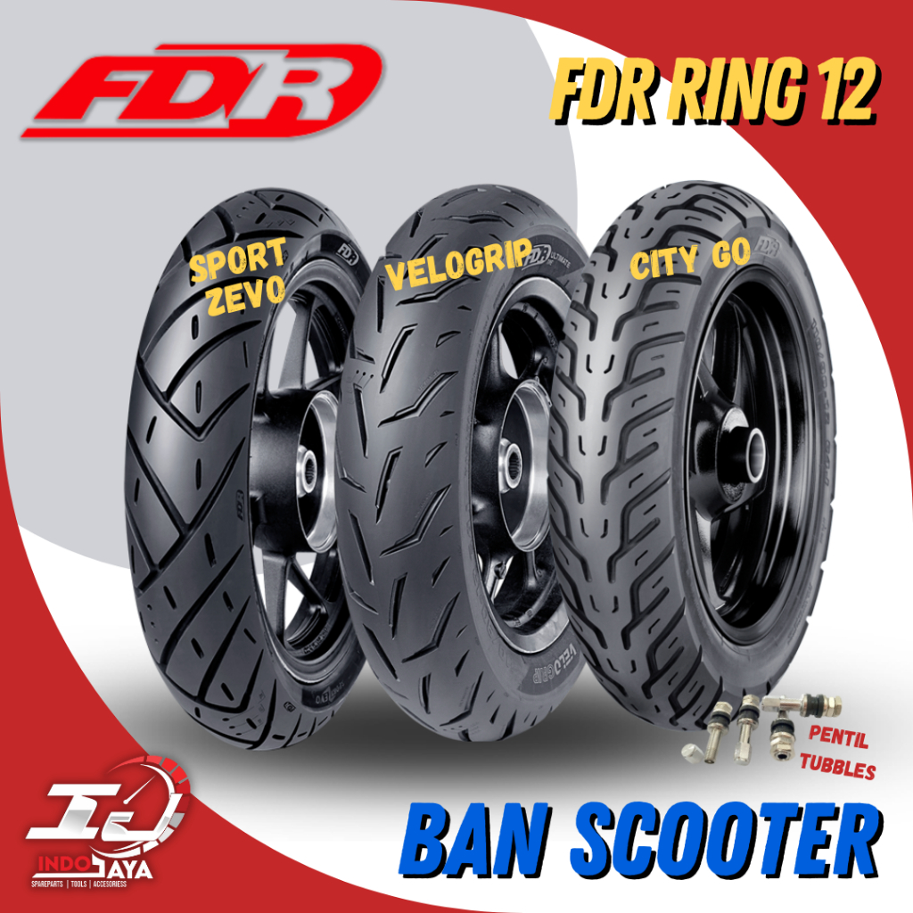 Jual BAN FDR TUBELESS SPORT ZEVO / VELOGRIP / CITY GO / RING 12 (100/90 ...