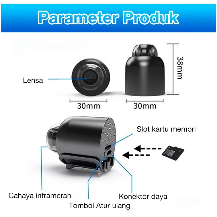Jual Kamera mini wifi camera HD 1080p cctv kamera kecil camera mini ...