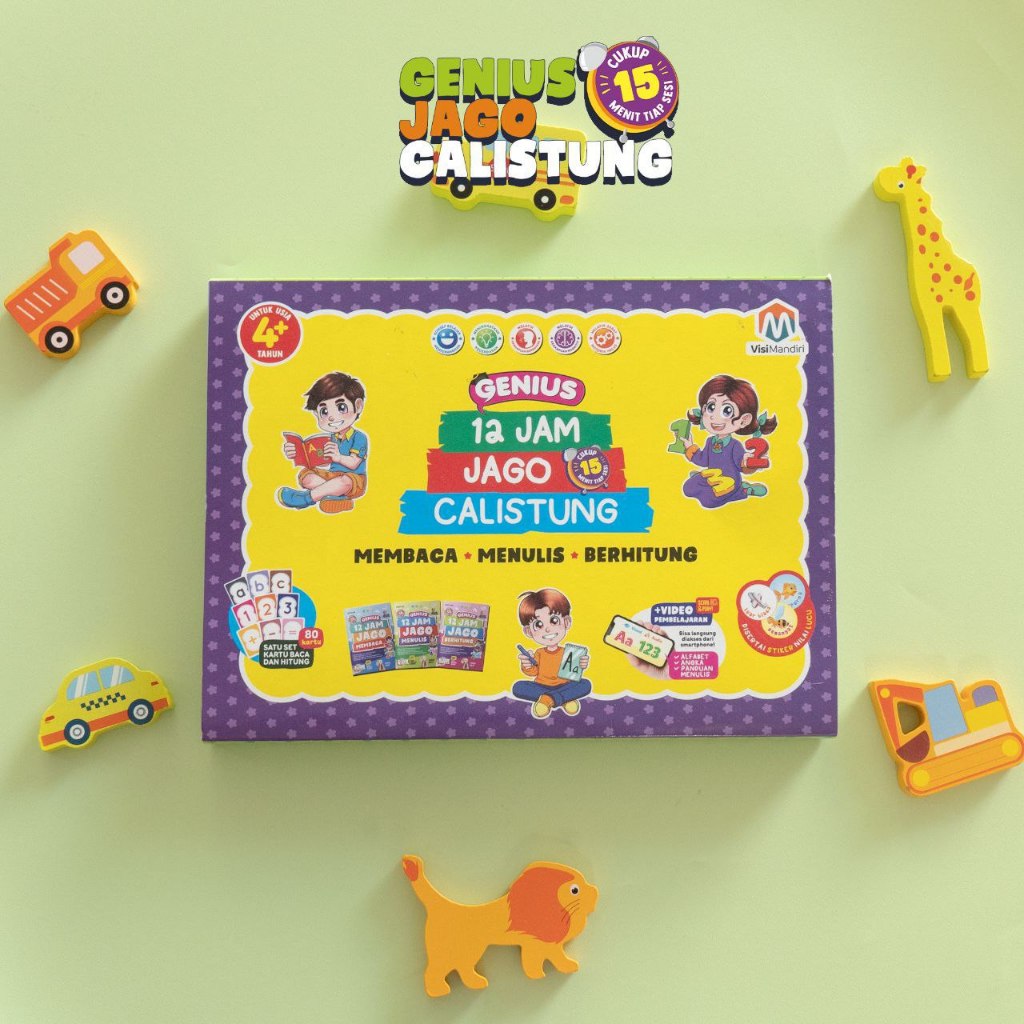 Jual PAKET GENIUS 12 JAM JAGO CALISTUNG (usia 4 tahun +) isi 3 buku ...