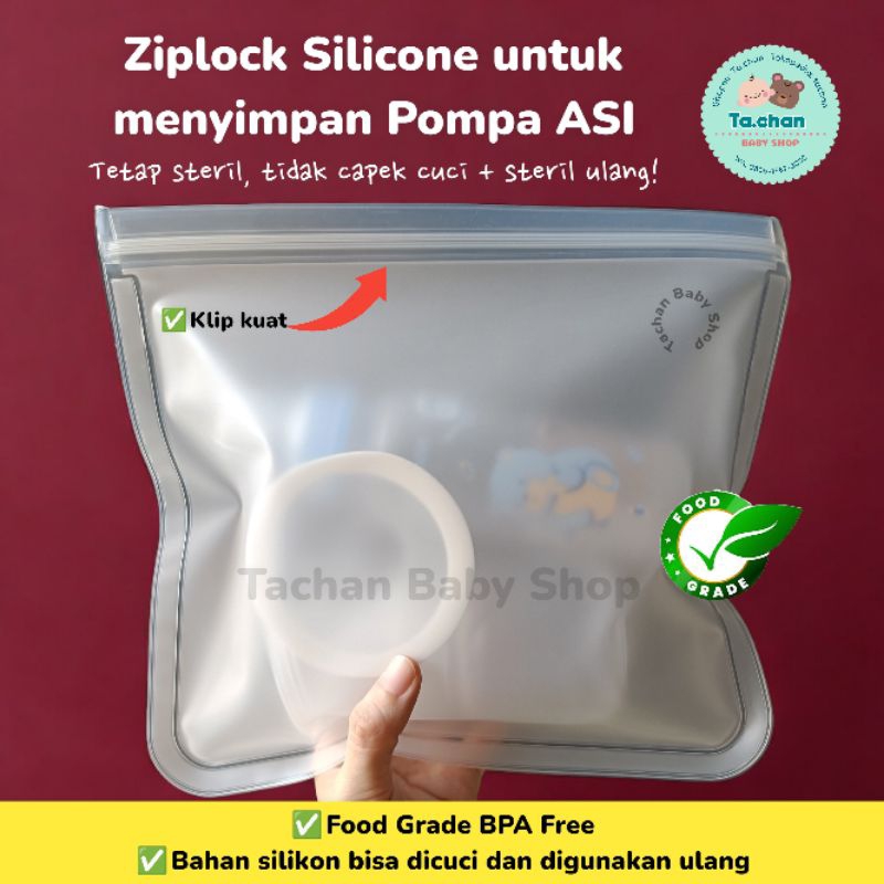 Jual Ziplock Silicone penyimpanan corong pompa asi agar Steril bisa ...
