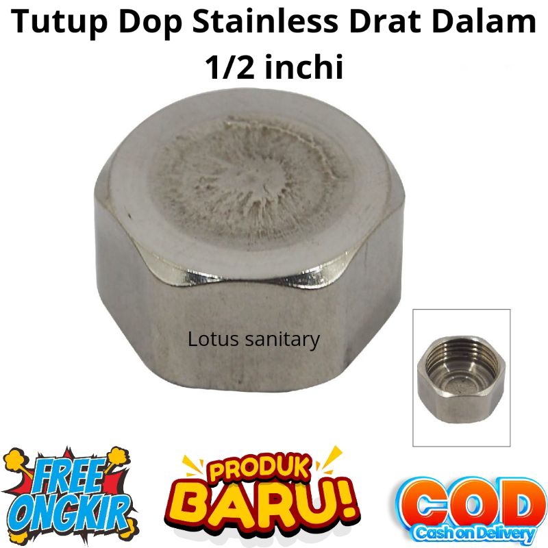 Jual tutup dop stainless steel drat dalam sus 304 / penutup pipa ...