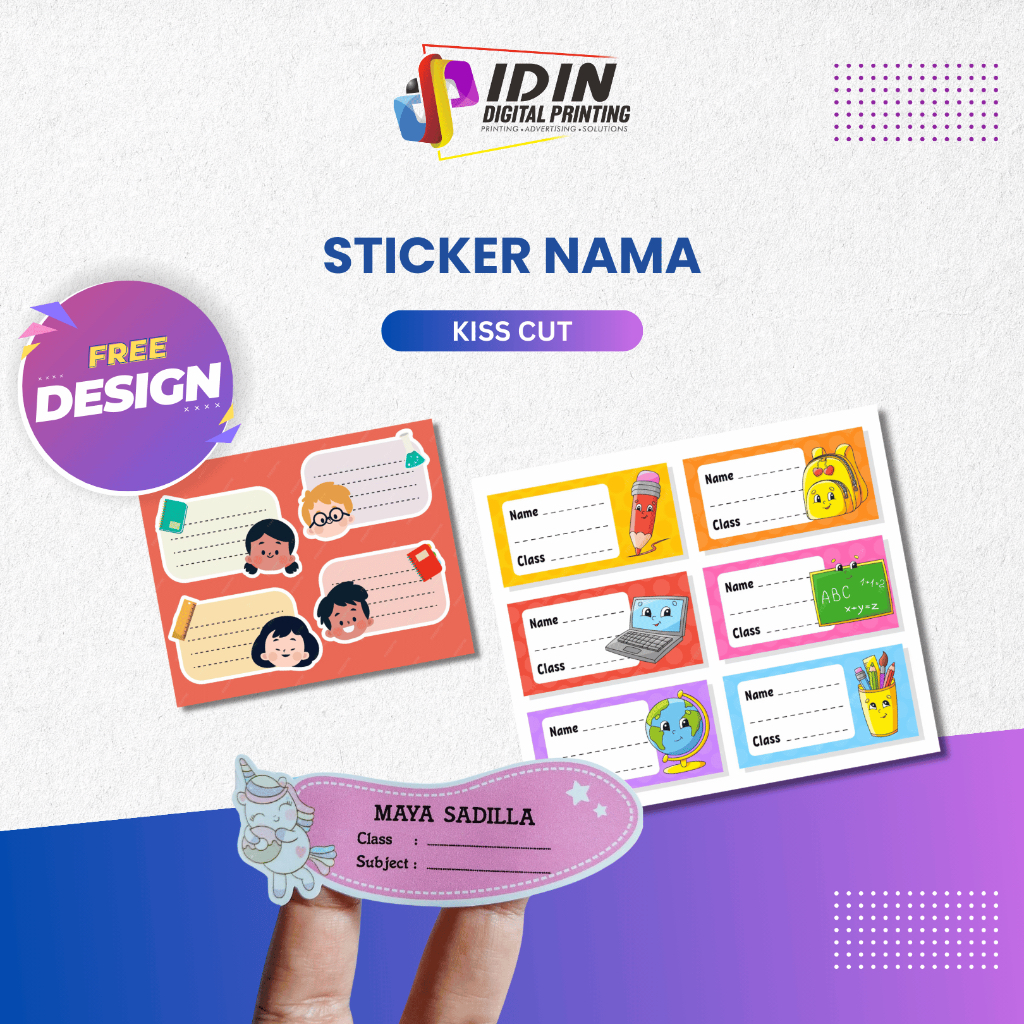 Jual Sticker Nama Anak Custom A3 Free Design Stiker Buku Sekolah ...