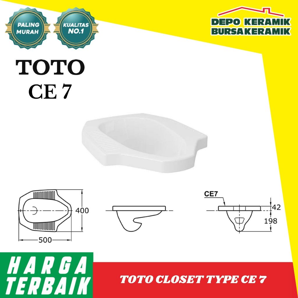Jual KLOSET Closet jongkok TOTO type CE 7 | Shopee Indonesia