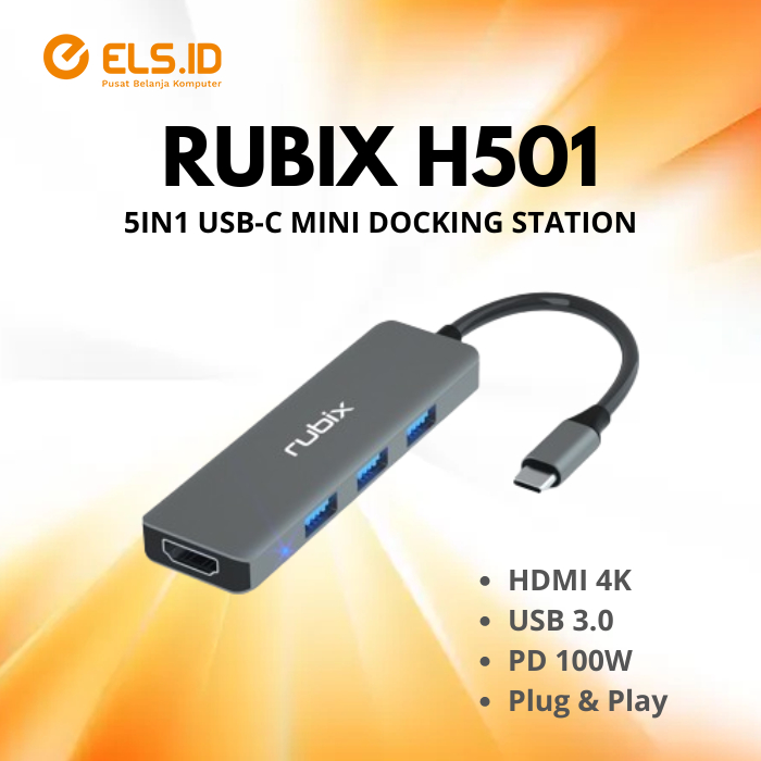 Jual Digital Alliance Rubix H501 Type-C USB Hub Adaptor | Shopee Indonesia