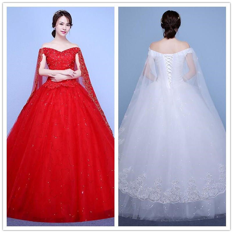 Jual 050 Ready stock Gaun pengantin wanita Women White & Red Off ...