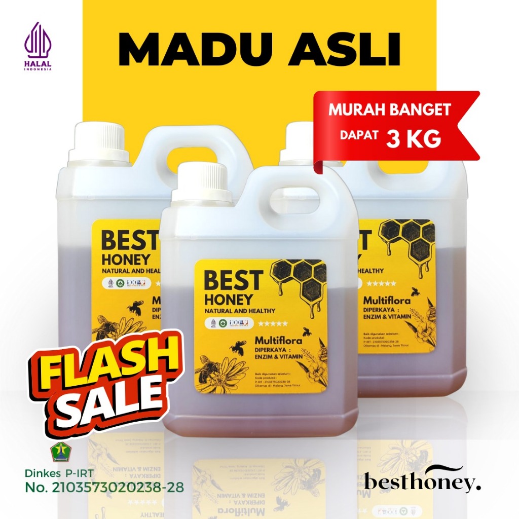 Jual Best Honey - Madu Asli Paket Bundling Madu Multiflora Original 1kg ...