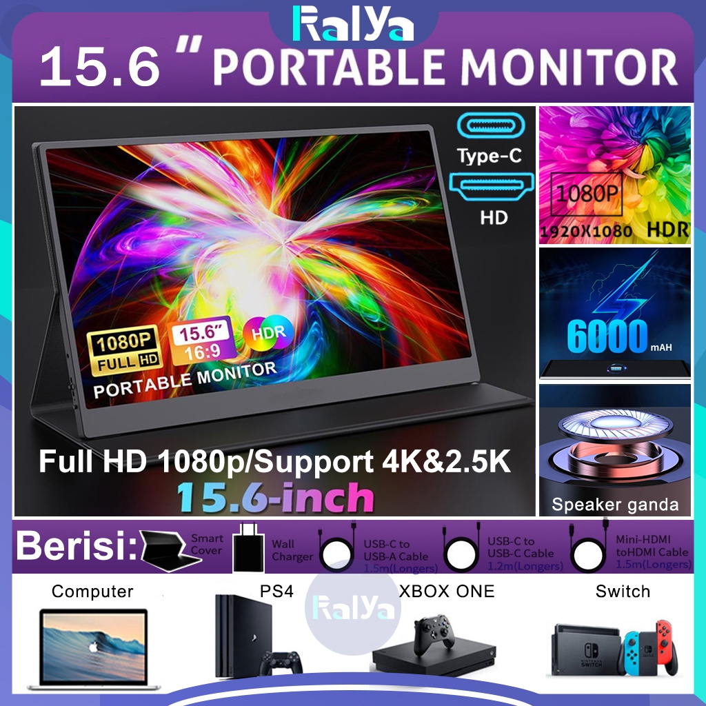 Jual [Garansi]Monitor Laptop Portable 15.6'' 1920*1080P 4K FHD IPS⭐ ...