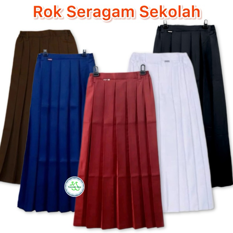 Jual SERAGAM SD SMP SMA ROK PANJANG SD MI ROK pramuka PANJANG MERAH hitam putih biru COKLAT ...