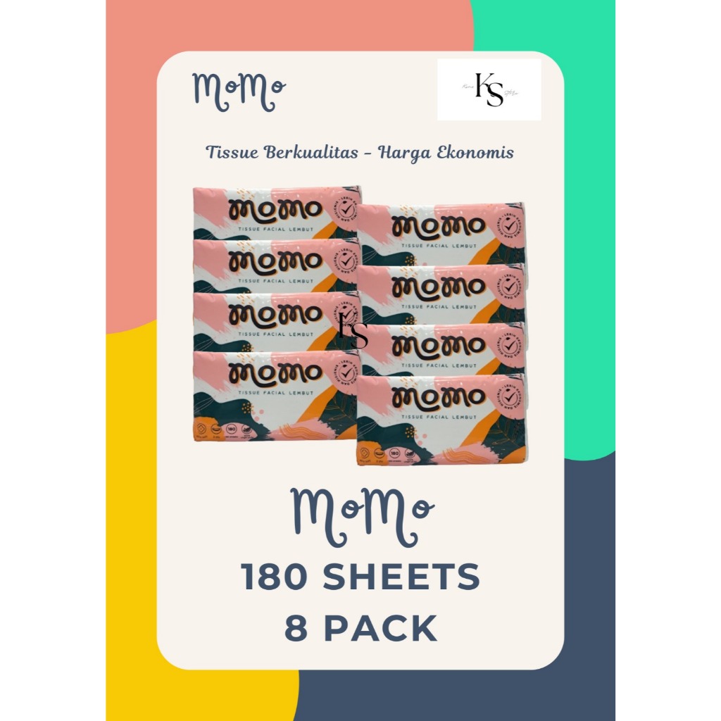 Jual MoMo Facial Tissue isi 8 pack 180sheets Tisu | Shopee Indonesia