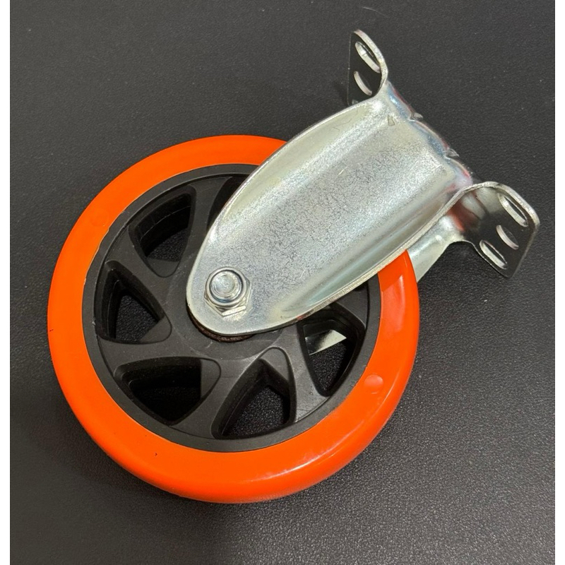 Jual 5”MM Roda pu orange 5 inci jalur tetap ( MATI ) troli nilon ...