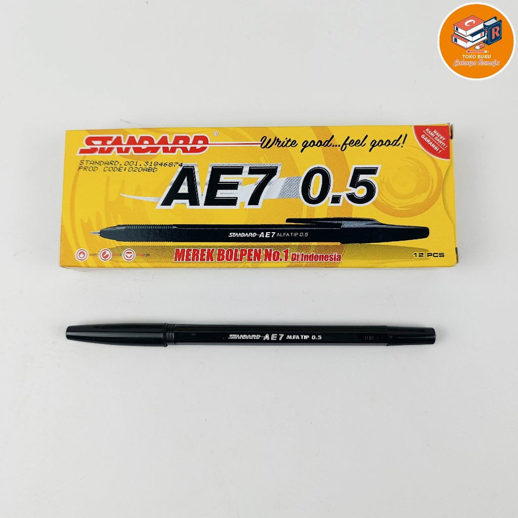 Jual Pulpen Standard AE7 Satuan Pen Bolpoin 0.5mm | Shopee Indonesia