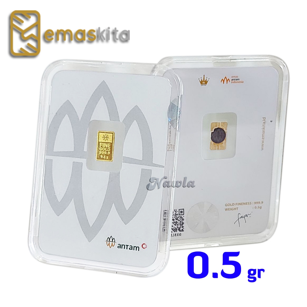 Jual Antam Emaskita 0.5 gr Logam Mulia 24 Karat Kemasan Acrylic ...