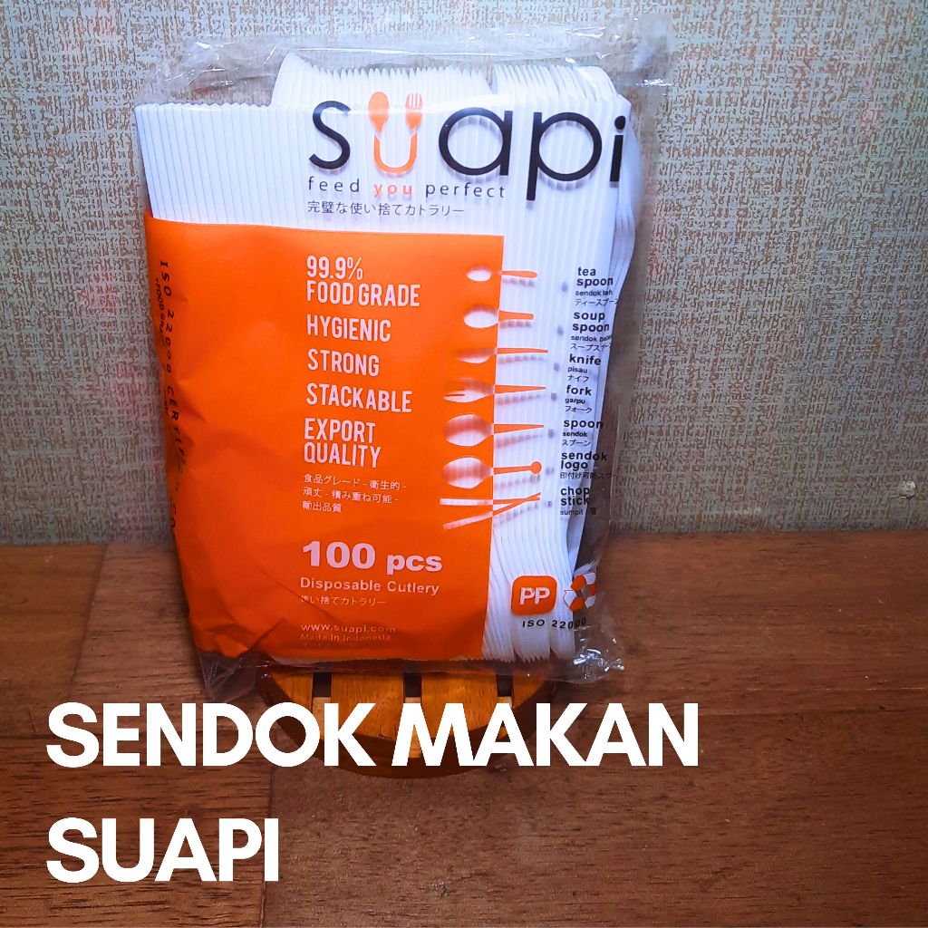 Jual Sendok makan merk Suapi putih susu isi per pak 100 pcs | Shopee ...