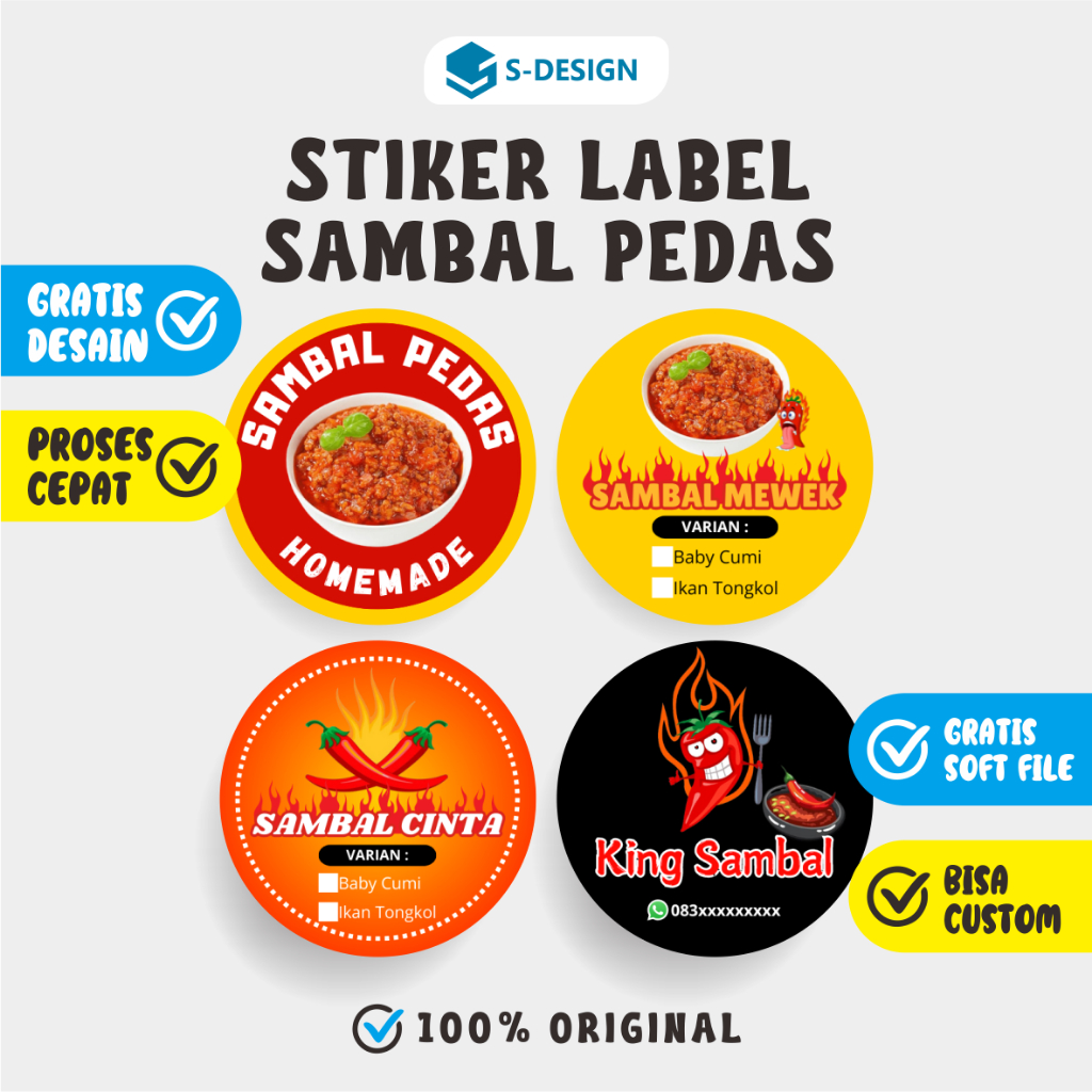 Jual STIKER SAMBAL / STIKER SAMBEL / STICKER SAMBAL / STICKER SAMBEL ...
