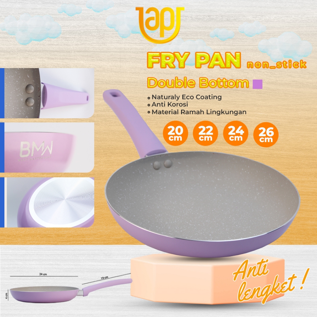 Jual Uapofficial Aesthetic Jolie Pan Frypan Wokpan Panci Granit Marble Anit Lengket Frypan ...