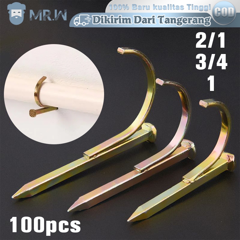 Jual 100pcs/Set Paku Klem Pipa 1/2”, 3/4”, 1” Paku Beton Klem Pipa Paku ...