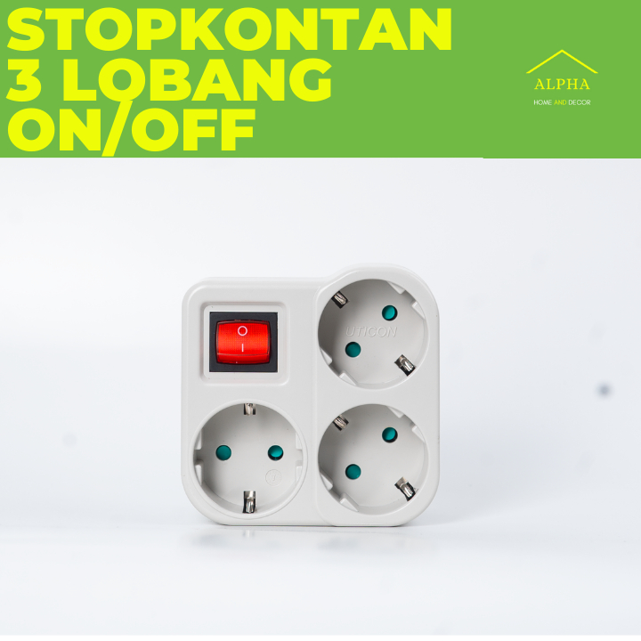 Jual ICON Stop Kontak 3 Lubang Stopkontak Saklar Arde S-348SW (B) Segi ...