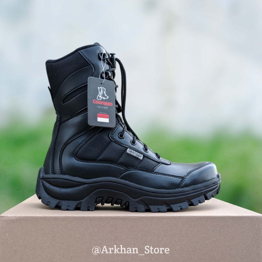 Jual Sepatu PDL TNI Polri Terbaru 2025 Safety Boots Ujung Besi Hitam ...