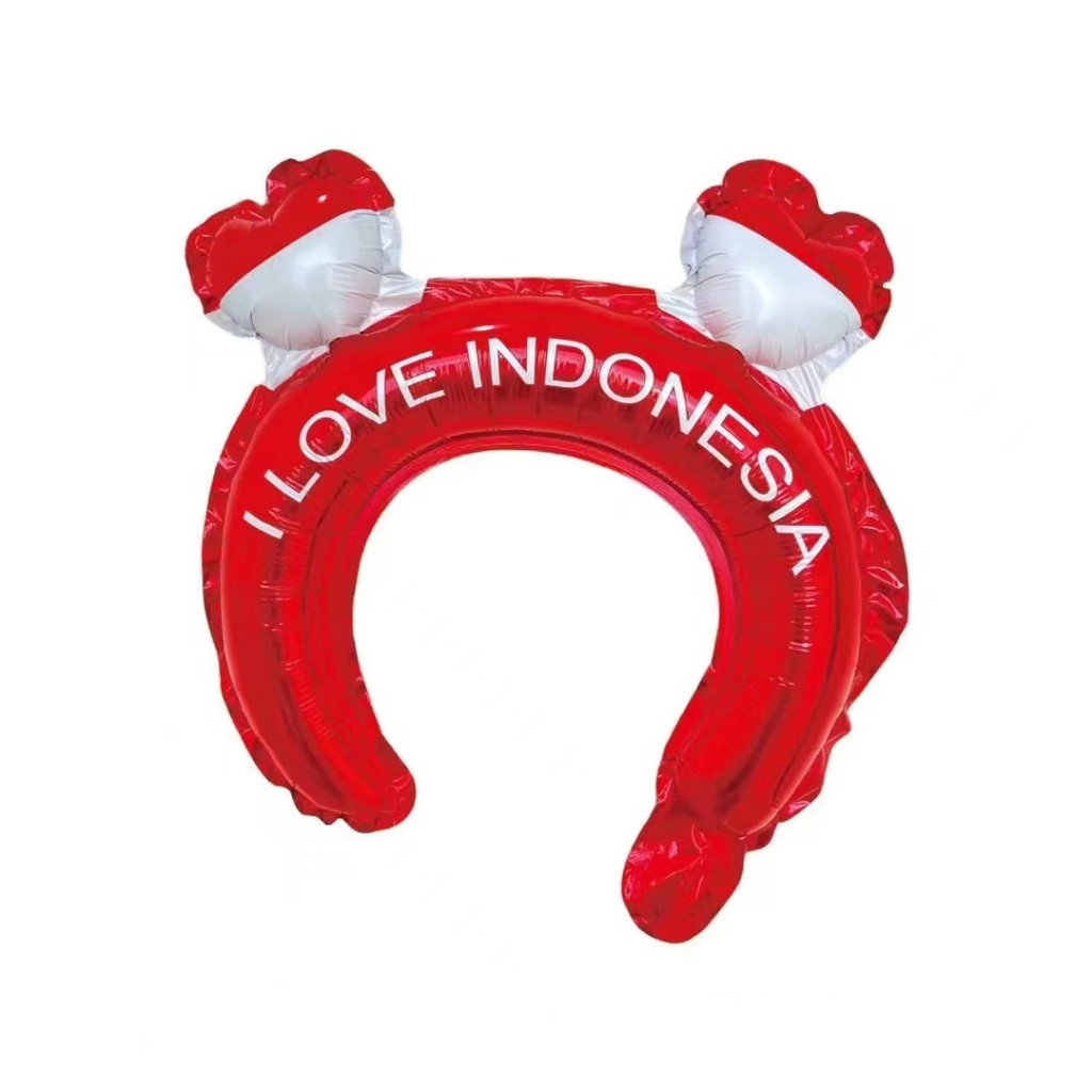 Jual Balon Bando I Love Indonesia Foil Bondu HUT RI Dirgahayu Merah ...