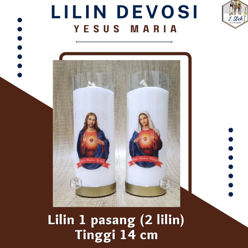 Jual KODE Y22O LILIN DOA Hati Kudus YESUS MARIA Sepasang 2buah 14cm ...