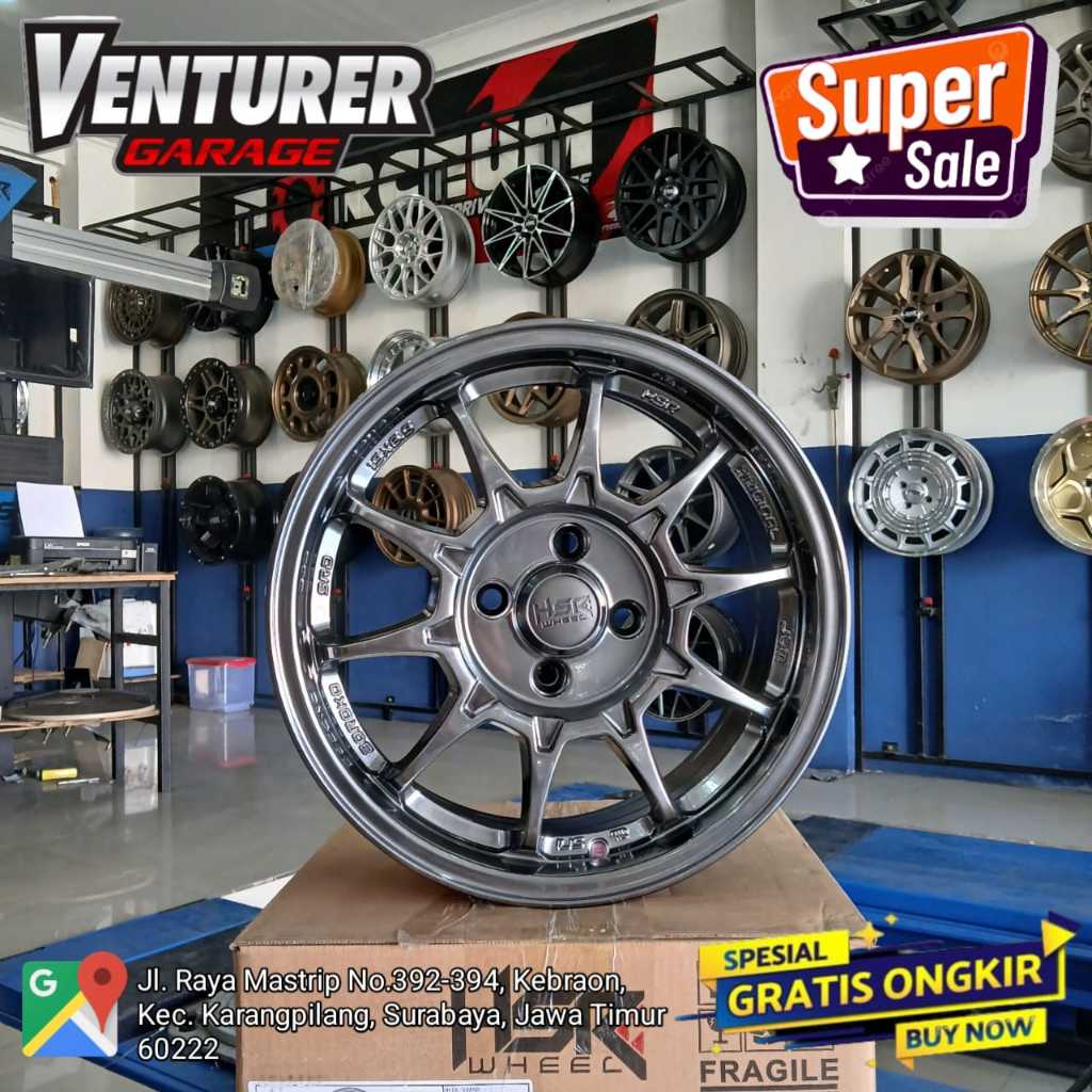 Jual velg ce28 murah ring 15 4x100 brio calya mazda2 soluna HSR boroko srd hyper black surabaya ...