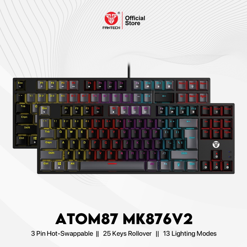 Jual KODE B7F Fantech ATOM MK876 RGB Gaming Mechanical Keyboard TKL ...